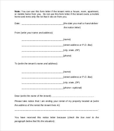 8+ Sample Notice to Quit Templates - PDF, Google Docs, MS Word, Apple Pages