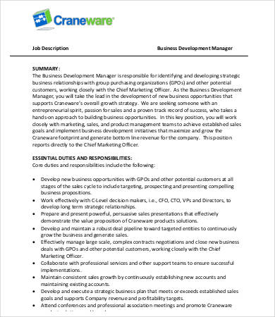 15+ Manager Job Description Templates - PDF, DOC