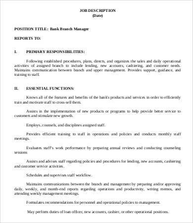 15+ Manager Job Description Templates - PDF, DOC