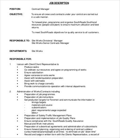 15+ Manager Job Description Templates - PDF, DOC
