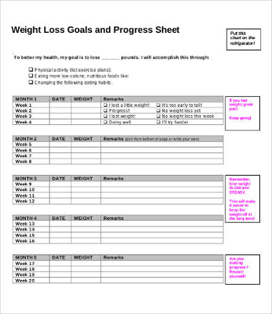 8+Weekly Weight Loss Chart Template