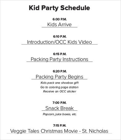 Party Schedule Template - 12+ Free Word, PDF Documents Download