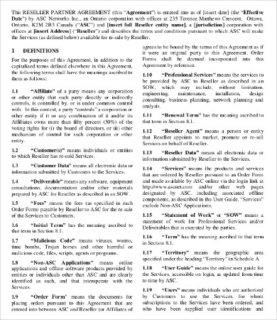 FREE 11+ Reseller Agreement Templates in Google Docs | MS Word | Pages ...