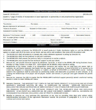FREE 11+ Reseller Agreement Templates in Google Docs | MS Word | Pages ...