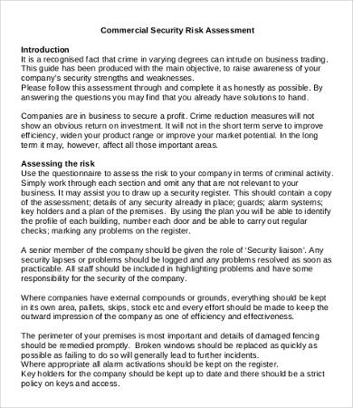 Security Assessment Template - 9+ Free Word, PDF Documents Download