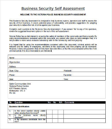 Security Assessment Template - 9+ Free Word, PDF Documents Download