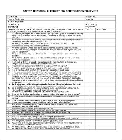 Equipment Checklist Template - 18+ Word, PDF Documents Download