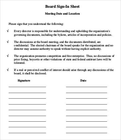 Meeting Sign In Sheet Template - 9+ Free Word, PDF Documents Download