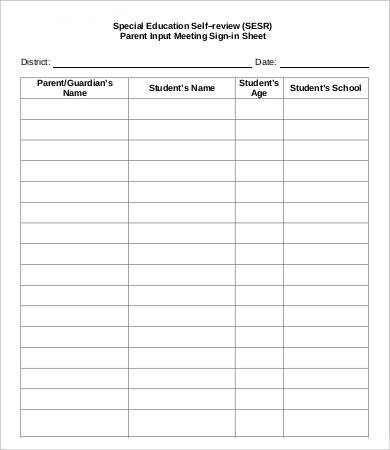 Meeting Sign In Sheet Template - 9+ Free Word, PDF Documents Download