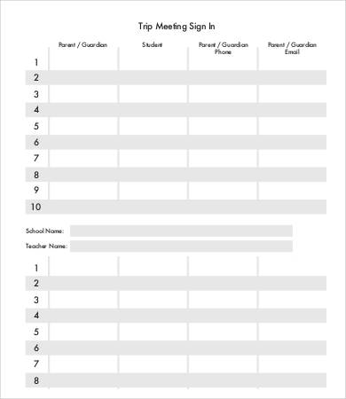 Meeting Sign In Sheet Template - 9+ Free Word, PDF Documents Download