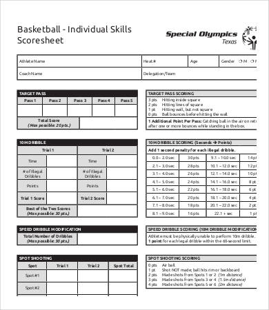 Basketball Score Sheet - 12+ Free PDF Documents Download