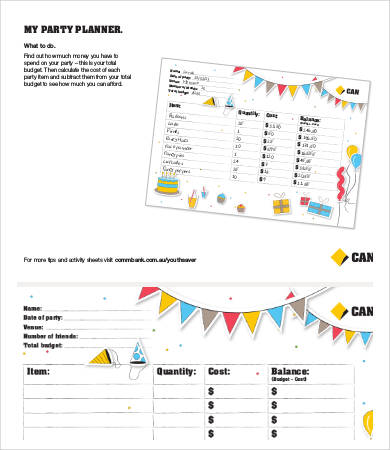 Party Budget Template - 11+ Free Word, PDF Documents Download
