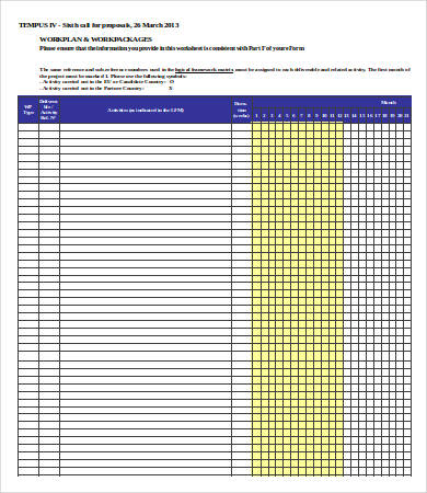 Excel Work Plan Template - 35+ Free Excel Documents Download
