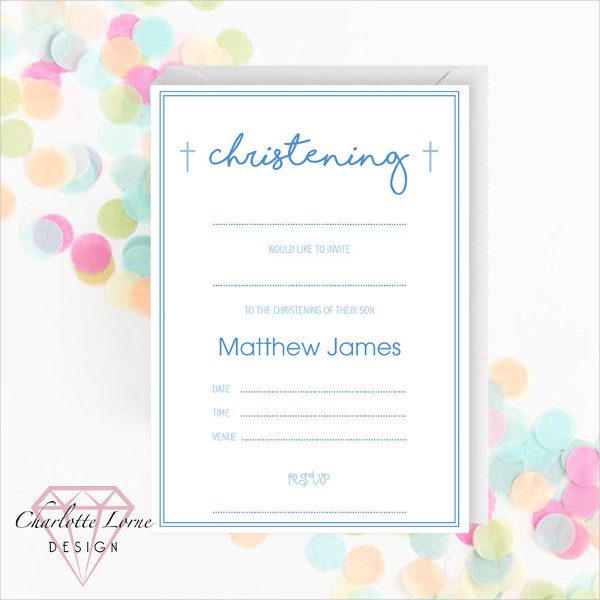 Blank Christening Invitation Templates