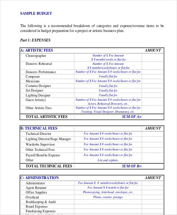 11+ Production Budget Templates - Word, PDF