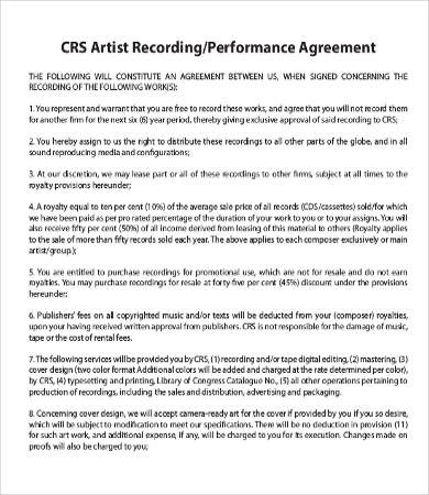 25+ Sample Artist Agreement Templates - Word, Pages, PDF