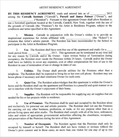 25+ Sample Artist Agreement Templates - Word, Pages, PDF