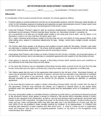 25+ Sample Artist Agreement Templates - Word, Pages, PDF