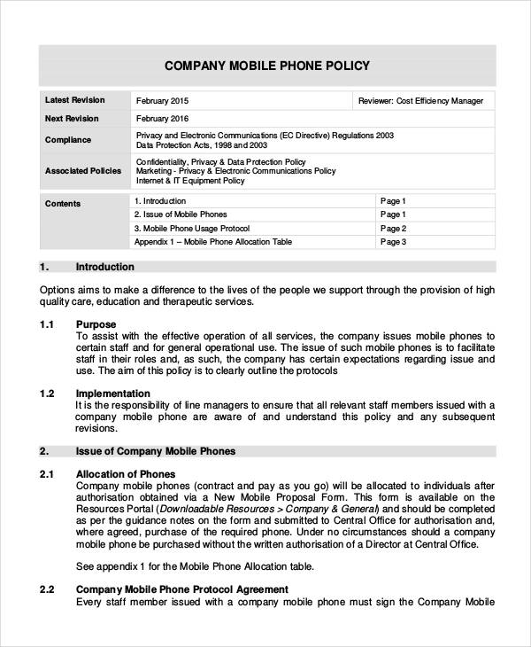 Company Policy Template - 25+ Free PDF Documents Download