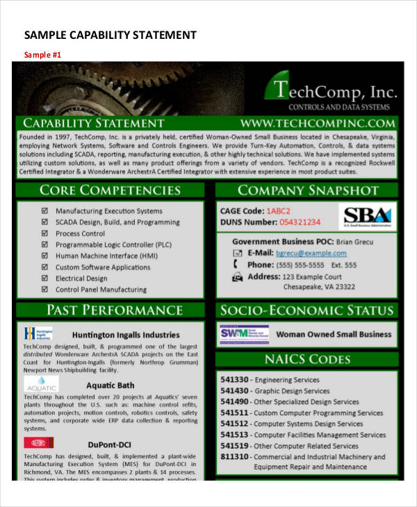 14+ Capability Statement Template - Word, PDF, Google Docs, Apple Pages