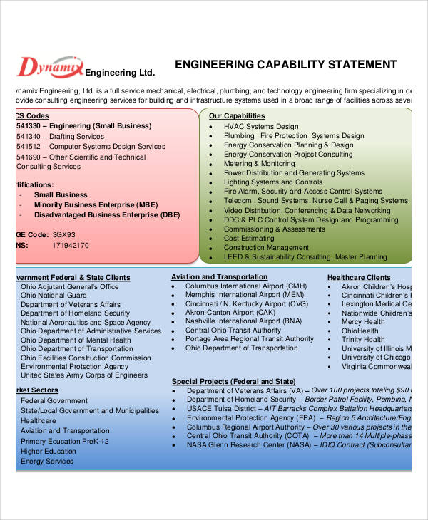 14+ Capability Statement Template - Word, PDF, Google Docs, Apple Pages