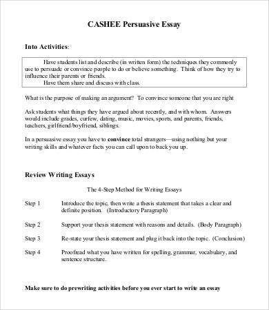 Persuasive Essay Template - 9+ Free Samples, Examples, Format