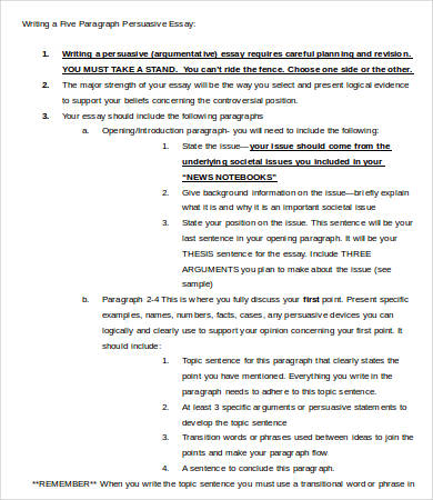 Persuasive Essay Template - 9+ Free Samples, Examples, Format