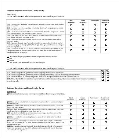 Loyalty Survey Template - 4+ Free Word, PDF Documents Download