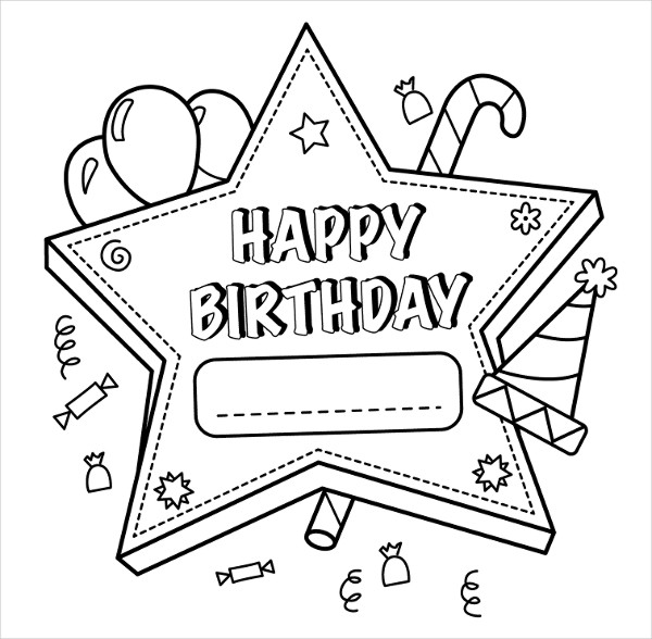 17 Happy Birthday Coloring Sheets Free Printable