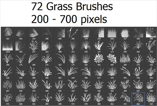 10+ High Res Grass Brushes - PSD, AI