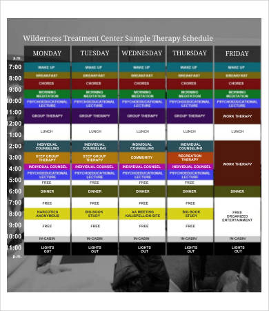 Therapy Schedule Template - 8+ Free Word, PDF Documents Download