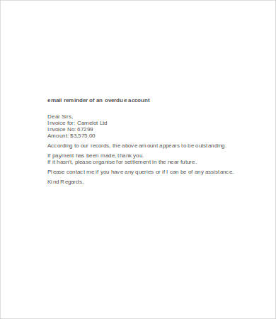 Friendly Reminder Email - 7+ Free Word, PDF Documents Download