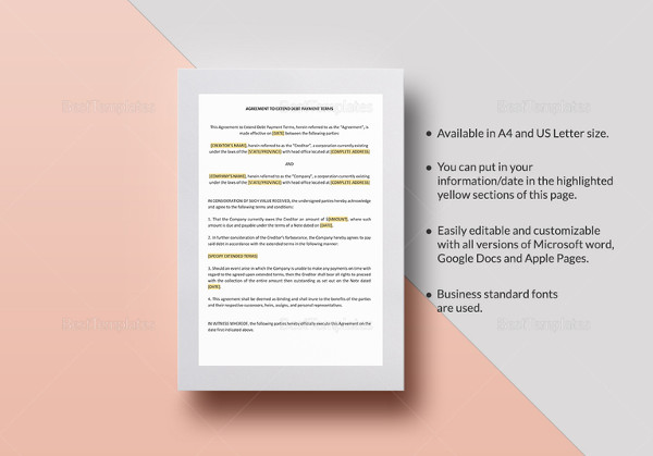 16+ Sample Money Agreement Templates - Word, PDF, Pages