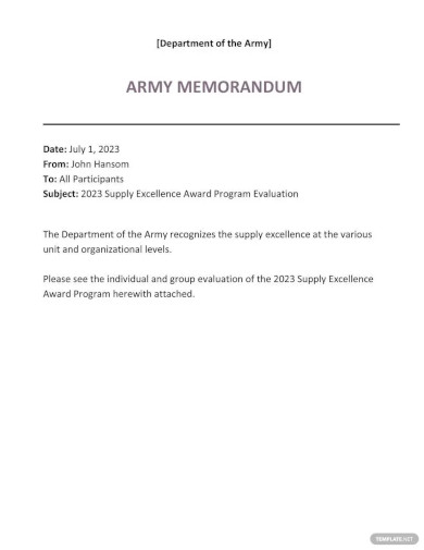 12+ Army Memorandum Templates - Word, Google Docs, Apple Pages