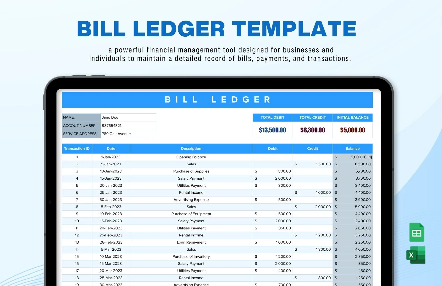 Ledger Paper Template - 7+ Free Word,PDF Document Download
