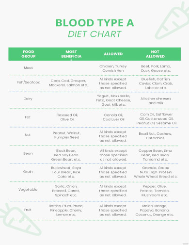 Blood Type Diet Chart - 24+ Free Word, PDF Documents Download