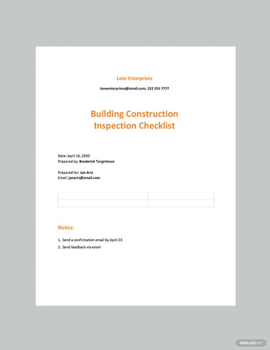 Construction Checklist Template - 45+ Free Word, PDF Documents Download