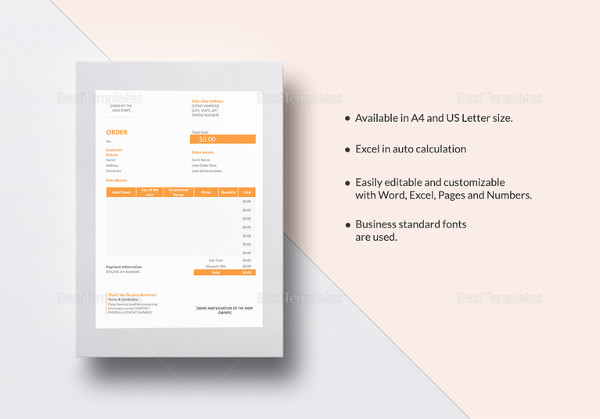 Order Sheet Template - 20+ Free Sample, Example, Format