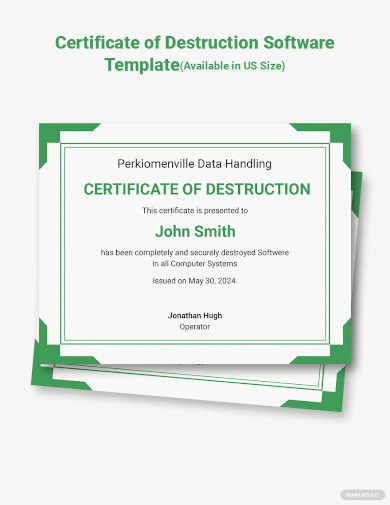 15+ Certificate Of Destruction Template - PDF, Word, AI, InDesign, PSD ...