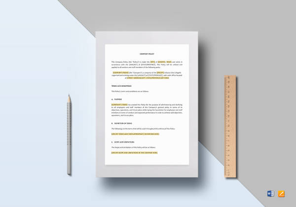 Company Policy Template - 25+ Free PDF Documents Download