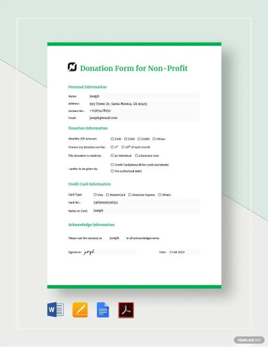 Donation Form Template - 10+Free Word, PDF Documents Download