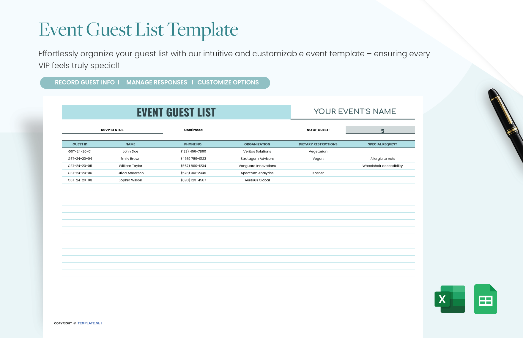 Guest List Templates - 12+ Word, PDF Documents Download