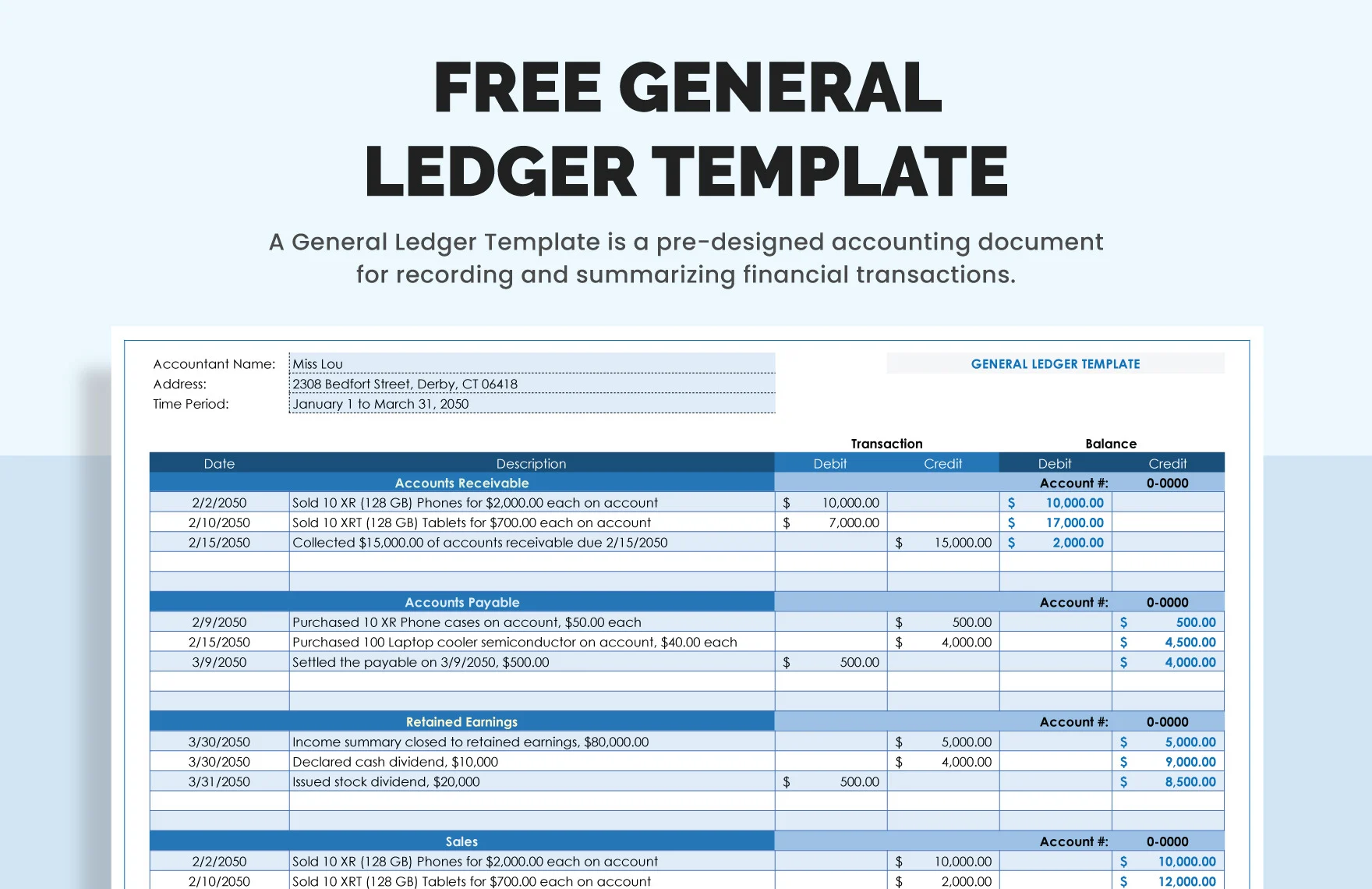 Ledger Paper Template - 7+ Free Word,PDF Document Download