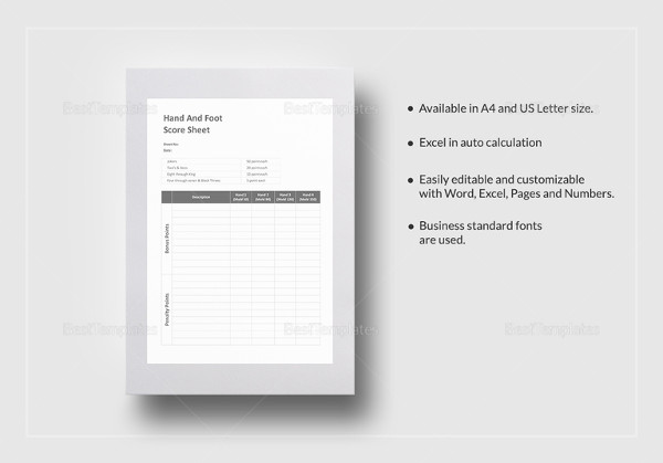 Score Sheet Template - 29+ Free Word, PDF Documents Download