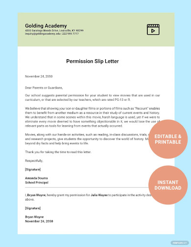 Permission Slip Templates - 17+ Free Word, PDF Documents Download