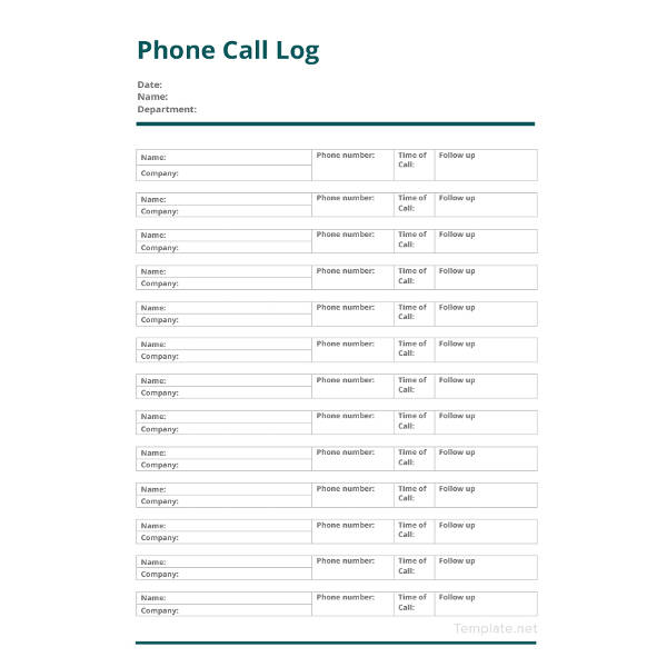 29+ Call Log Templates - DOC, PDF, Excel