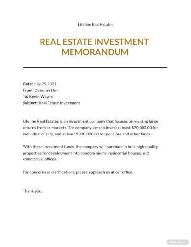14+ Investment Memo Templates in PDF | Google Docs | MS Word | Pages
