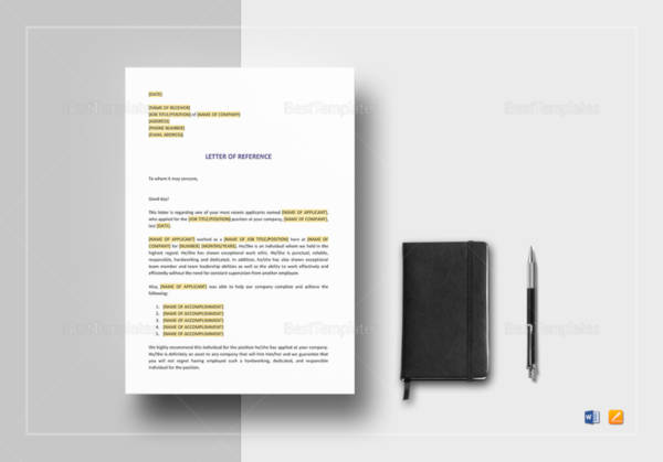 Letter of Reference - 13+ Free Sample, Example, Format