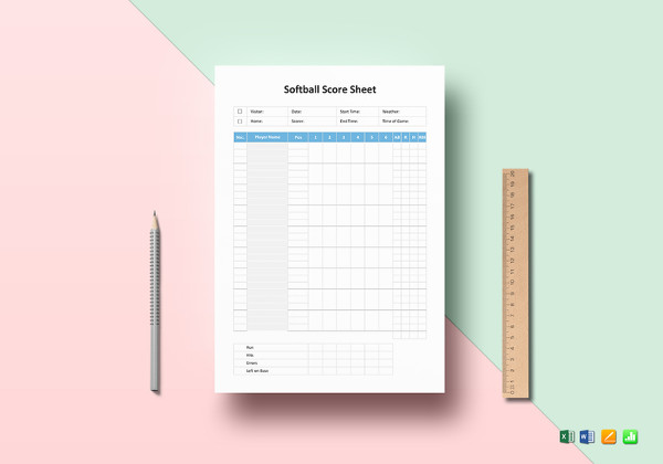 13+ Softball Score Sheet Templates - PDF, DOC