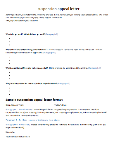 Appeal Letter - 21+ Sample, Example, Format
